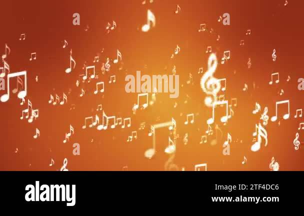 Broadcast Rising Music Notes, Orange, Events, Loopable, HD Stock Video ...