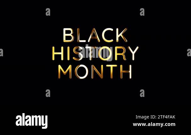 Black History Month golden text with light effect. 4K 3D rendering ...