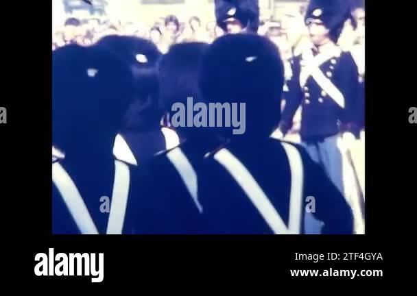 copenhagen,Denmark april 18 1970:soldiers marching in denmark in the ...