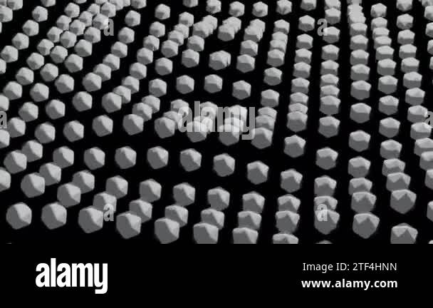 Background with moving silver 3D octahedron, seamless loop. Design ...