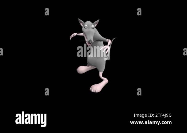 Dancing mouse. The rat is dancing. 3D realistic professional animation ...