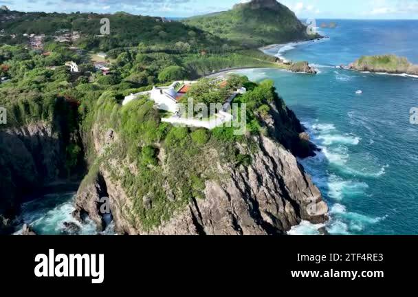 Island of Fernando de Noronha Brazil. Military fort with weapons at ...