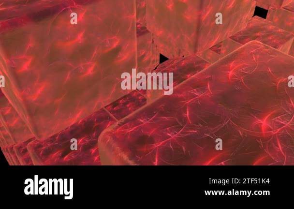 Red animated background, video intro with moving cubes 3d rendering 4k ...