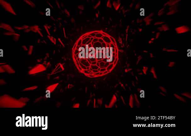 Abstract sphere, structure floating in the air and deforming, 3d, vj ...