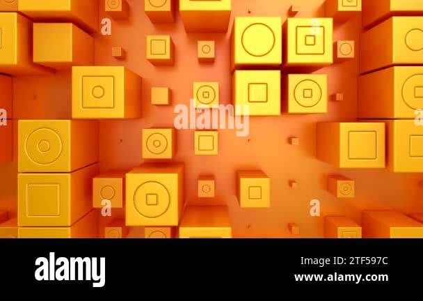 Background of Animated Cubes. Abstract motion, loop, two color, 3d ...