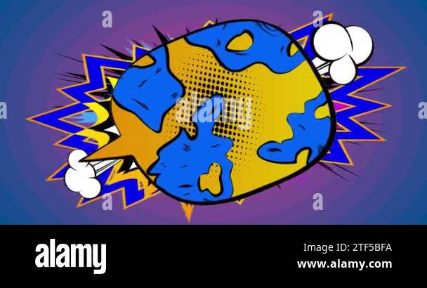 Background animation in pop art, comics style. Retro manga cartoon ...