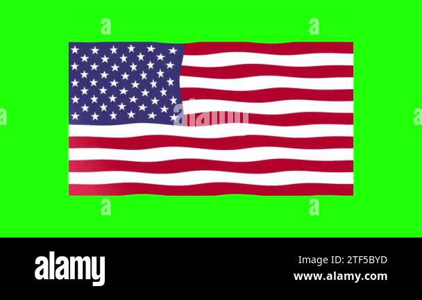 United States of America Flag Waving Animation on Green Screen seamless ...