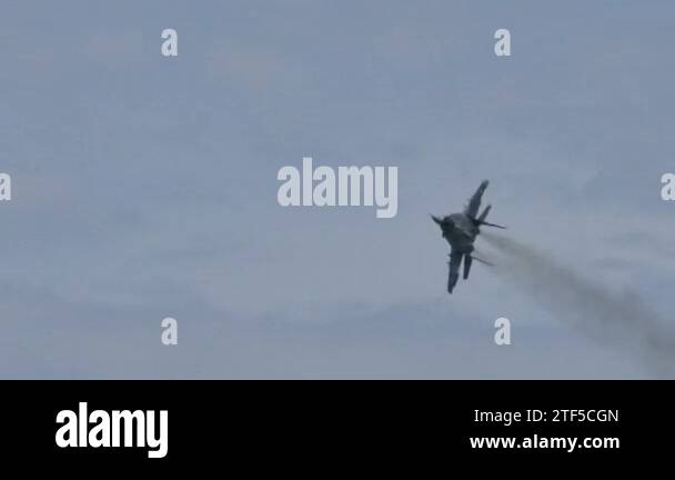 Soviet Union fighter jet plane does a series of rolls in flight Stock ...