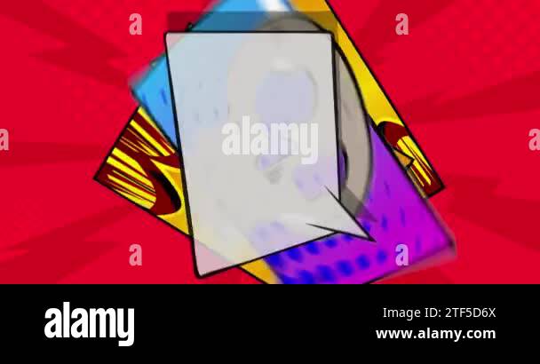 Background animation in pop art, comics style. Retro manga cartoon ...
