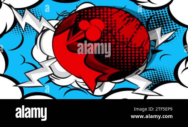 Background animation in pop art, comics style. Retro manga cartoon ...