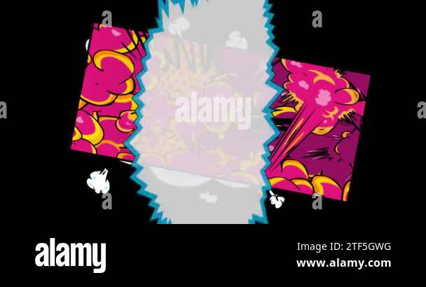 Background animation in pop art, comics style. Retro manga cartoon ...