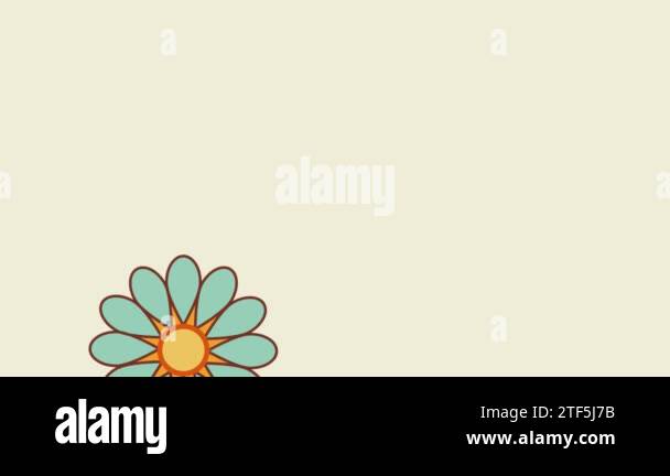 Retro spring background. Animated birth of flowers. Floral drawing ...