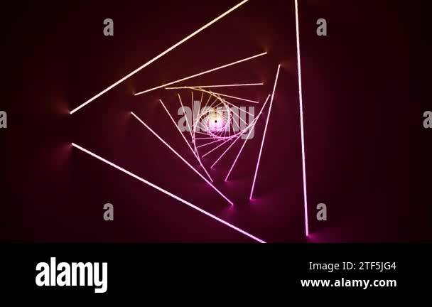 Violet large triangles with bright illumination. Design. Bright lines ...