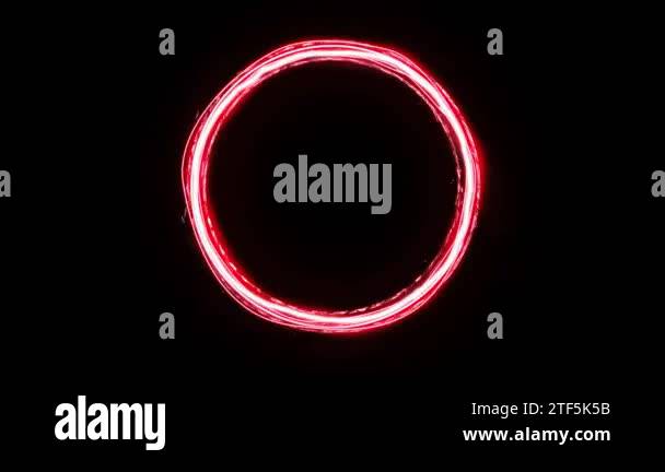Red Neon glowing lights 4K Animation with Black backdrop for keying ...