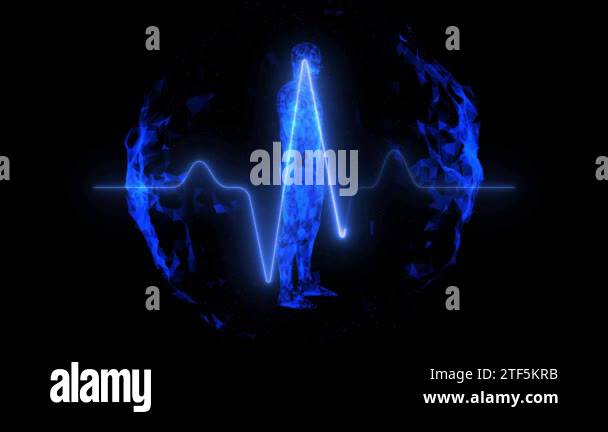 3d human body, futuristic medical scan with infographics animated data ...