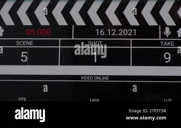 Digital Film slate. Movie clapper board interface. Digital number ...
