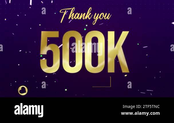 Thanking five hundred thousand followers on social media animation ...