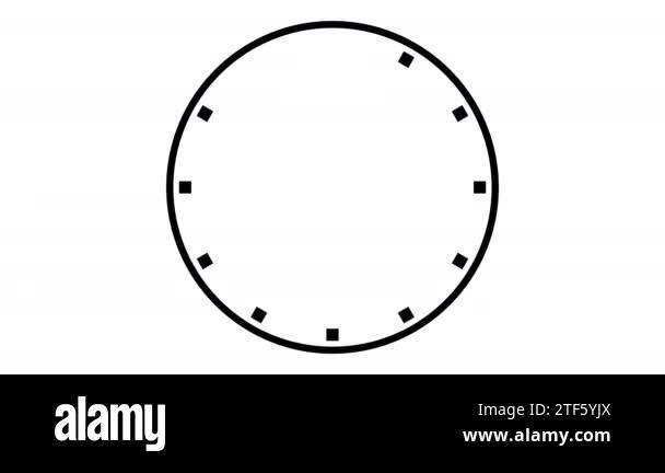 Clock with moving arrows on white background. Clock animation in 12 ...