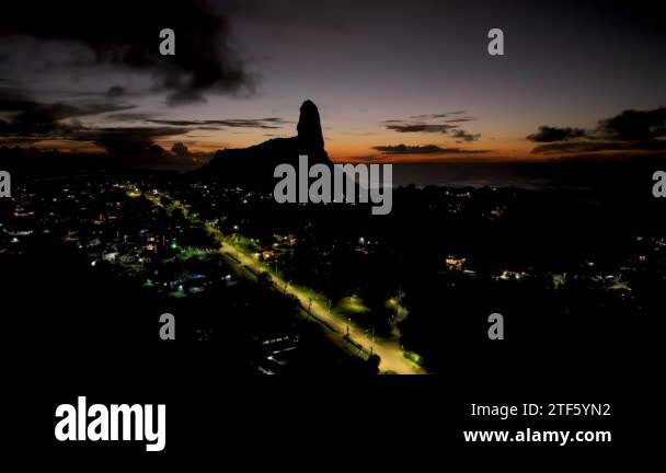 Sunset bay water archipelago of Fernando de Noronha at brazilian ...