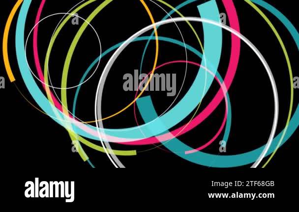 Geometric round circle shapes design black background. Circles in ...