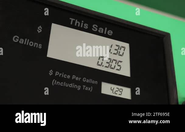 Digital counter count up the counter of a gas pump and rising prices ...