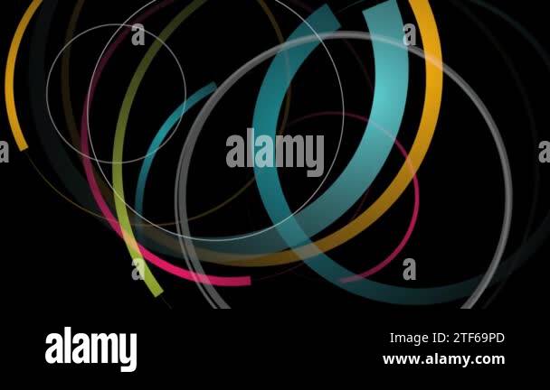 Geometric round circle shapes design black background. Circles in ...