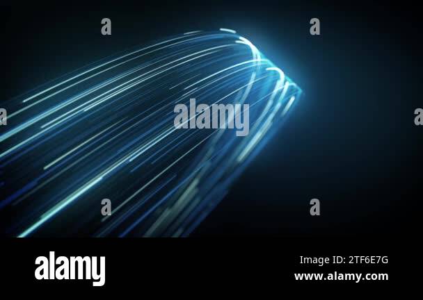 Abstract Light Fiber Strings Flowing Background Loop/ 4k animation of ...