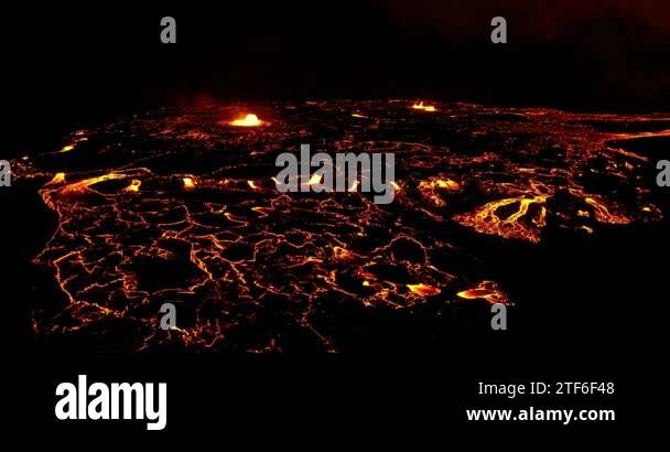 Hd aerial video of explosions during the eruption of Icelandic volcano ...