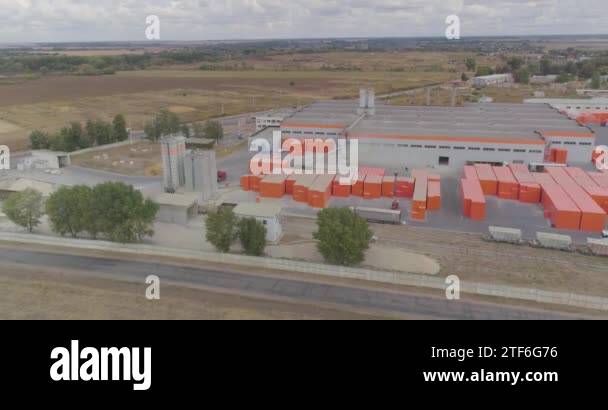 Modern industrial building in the countryside. Modern industrial ...