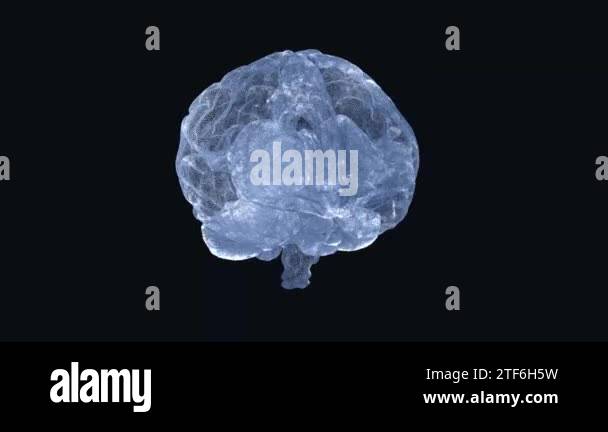 Flying inside Artificial Intelligence Digital Brain bid Data 4k. Illustration of thinking ...