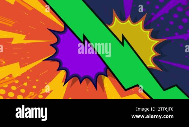 Abstract Colorful Background with green screen. Manga intro Motion ...