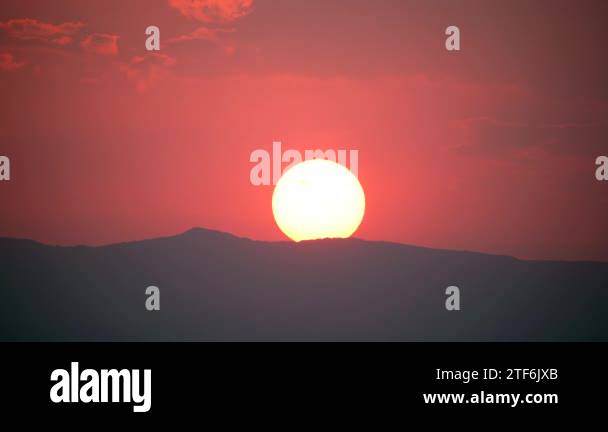8K 7680X4320 4320p ProRes 422.Sunset in the mountain range.Mountains ...