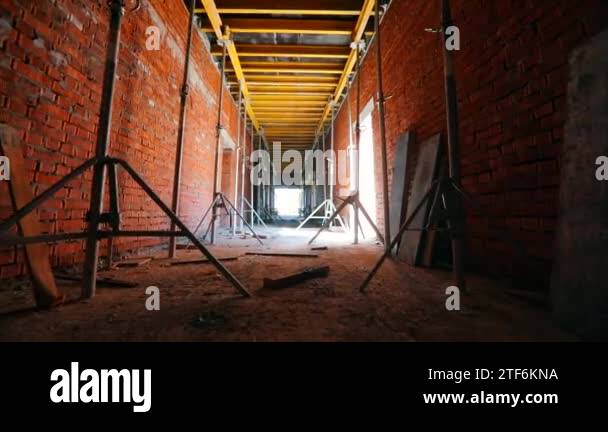 Inside a building under construction. Construction industry. The ...