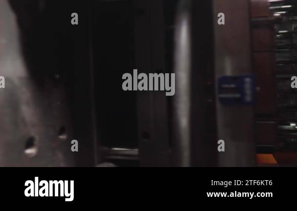 Modern factory production of plastic products. Recycling of plastic ...