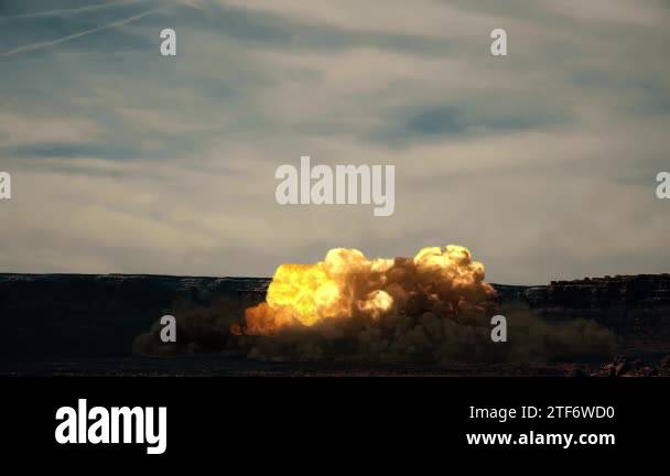 Carpet bombing in a desert environment Chain of explosions Stock Video ...