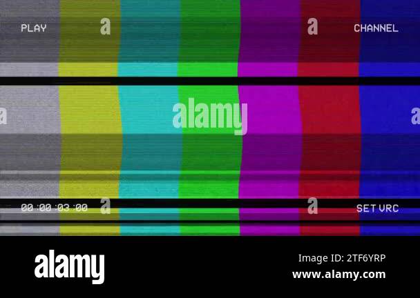 Vintage VHS (Video Home System) defects noise and artifacts effect ...