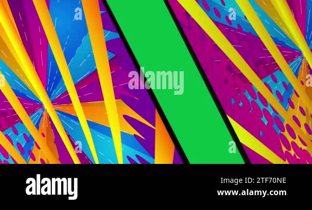 Abstract Colorful Background with green screen. Manga intro Motion ...