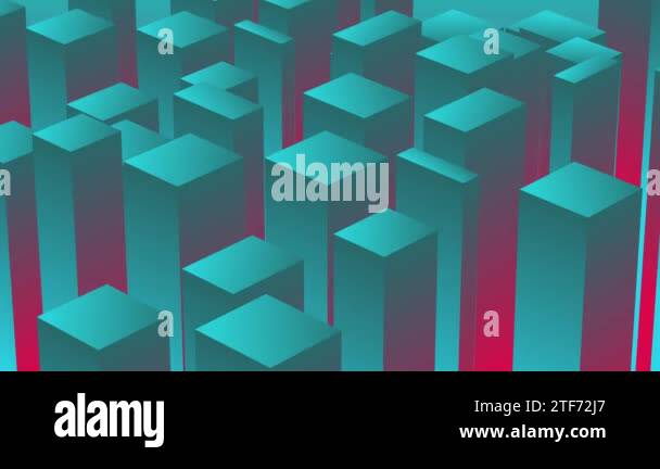 3D Animated Background Of Cubes Going Up And Down Loop. 3D Background ...