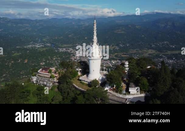 The most unusual temple. Tower with spiral staircase. Ambuluwawa ...