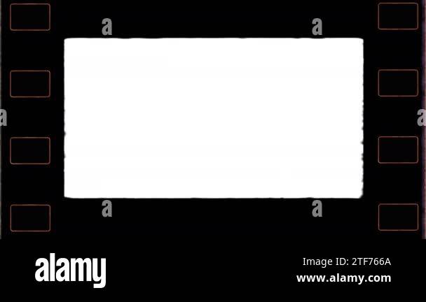 4K Custom Film Frame with Sprocket Hole and Film Edge Flare Stock Video ...