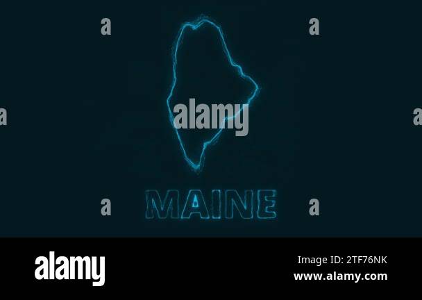Plexus flat map showing the state of Maine from the United State of ...