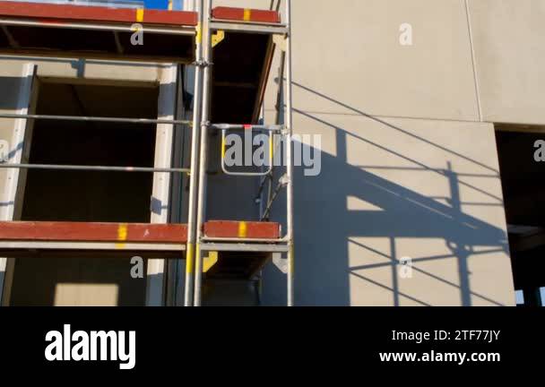 Construction. walls of the house in scaffolding.Building materials and ...
