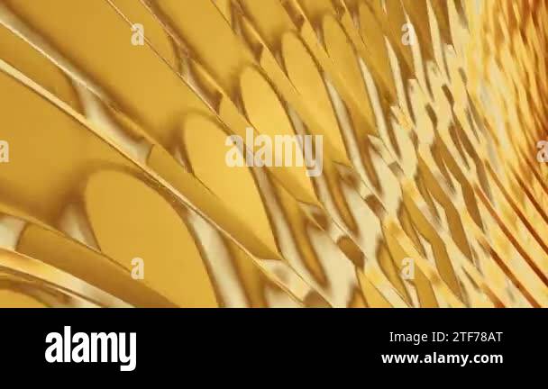 4K abstract 3D gold pattern wave animation tiles objects with wave ...