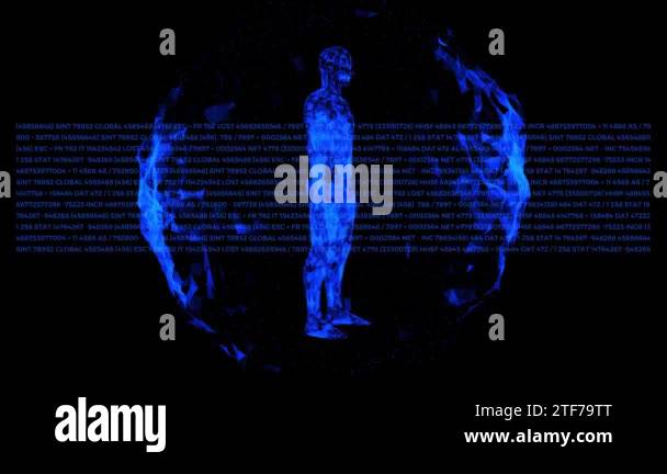 3d human body, futuristic medical scan with infographics animated data ...