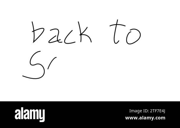Write the word back to school with a pen. 2D animation. Clip footage 4k ...