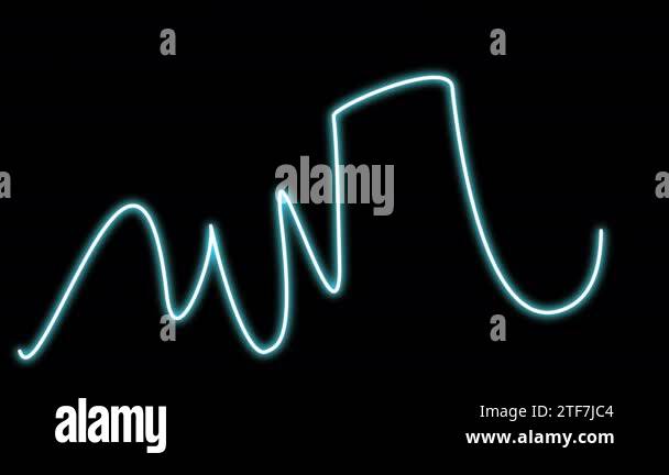 Neon arrow doodle with upward movement. Growth trend. Animation of a ...