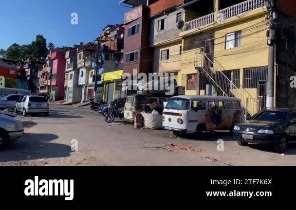 Slums in big cities. Ibirapuera slum garden. Sao Paulo, Brazil. South ...