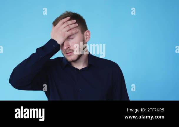 face palm gesture disappointed man stress gif loop Stock Video Footage ...