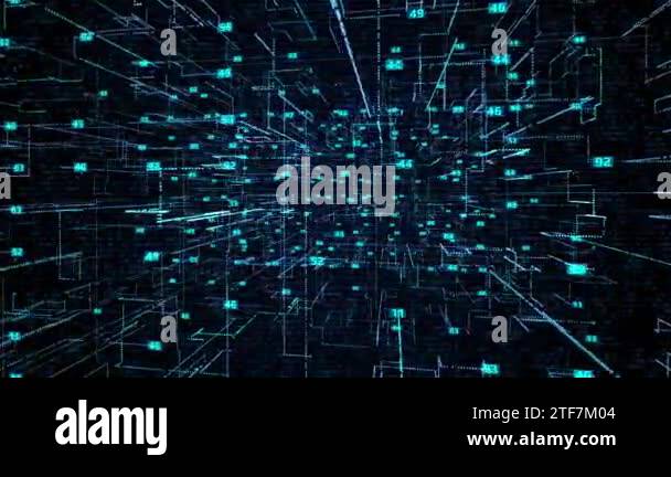 Futuristic Digital Binary Number Hi Technology Structure Big Data Scanning. 4K HUD UI Element ...