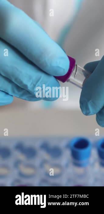 Process of coronavirus PCR antigen testing examination by nurse medic ...